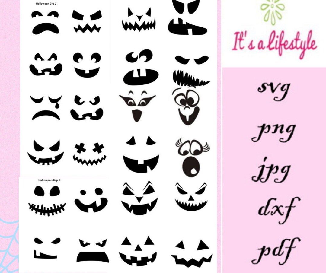 Halloween Faces Cut Files for Cricut. Svg, Png, Jpg, Auto Cad - Etsy