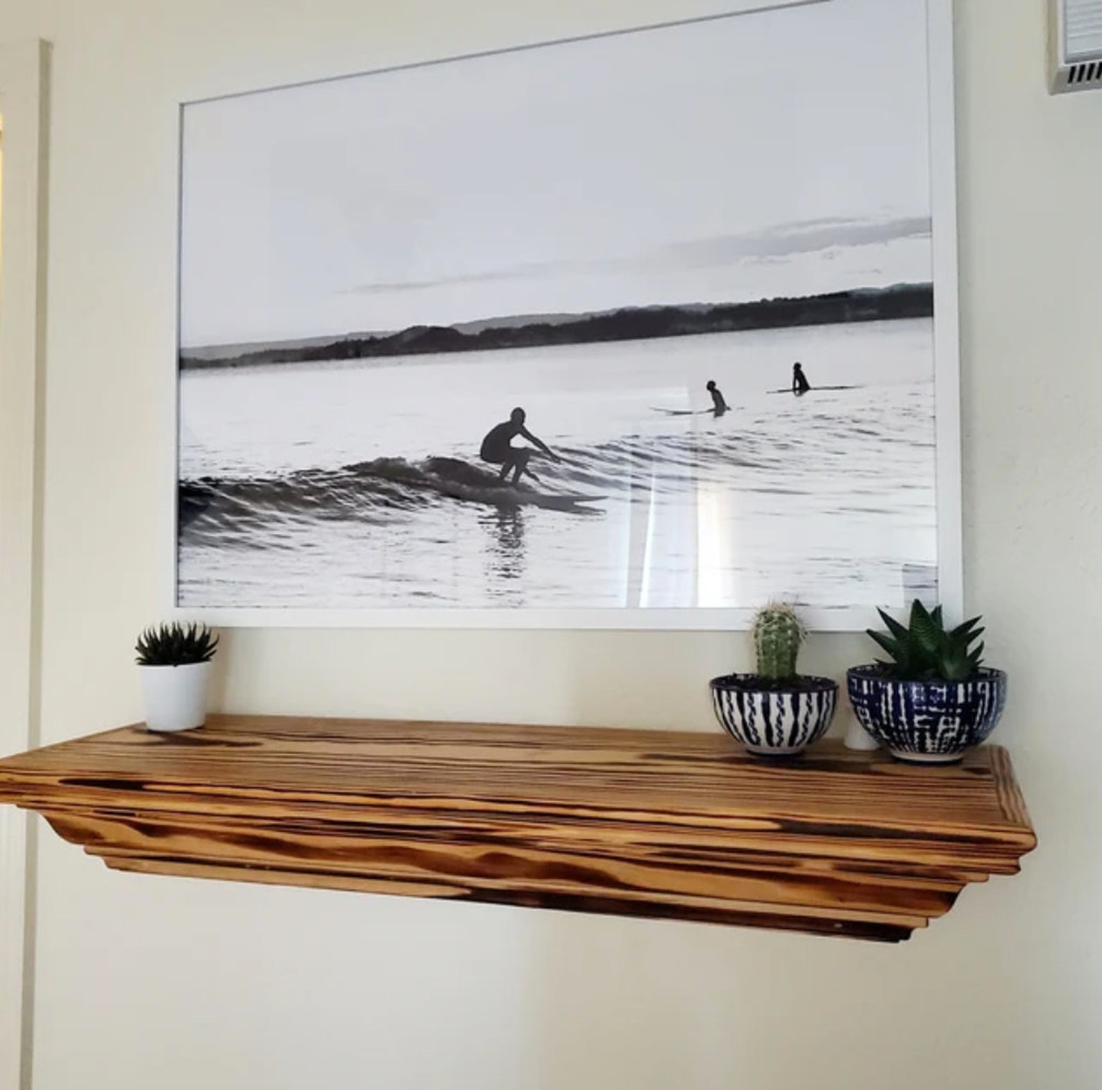 Large Black and White Longboard Surf Print Minimalist Surf | Etsy