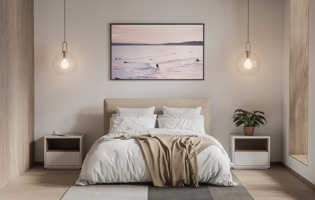 Sunset Surf Print - Pink Ocean Waves Beach Photography, Perfect Gift ...