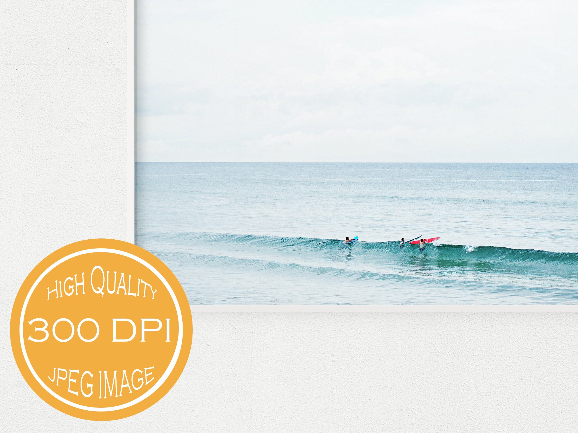 Turquoise Ocean Beach Scene Print Vintage Surf Wall Art - Etsy