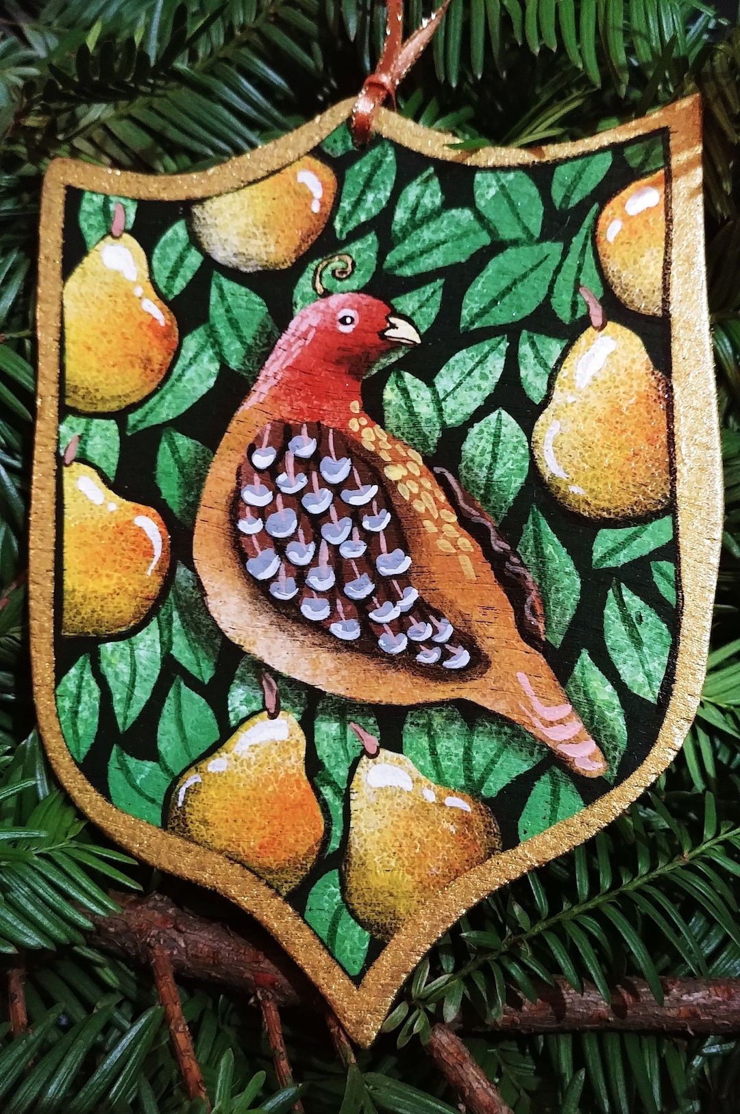 Handmade "partridge in a Pair Tree" Christmas Ornament - Etsy