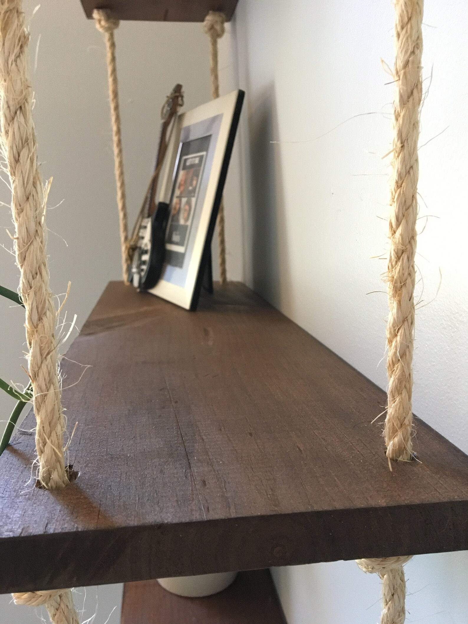 Handmade Wooden Three Tier Hanging Rope Shelves - Etsy