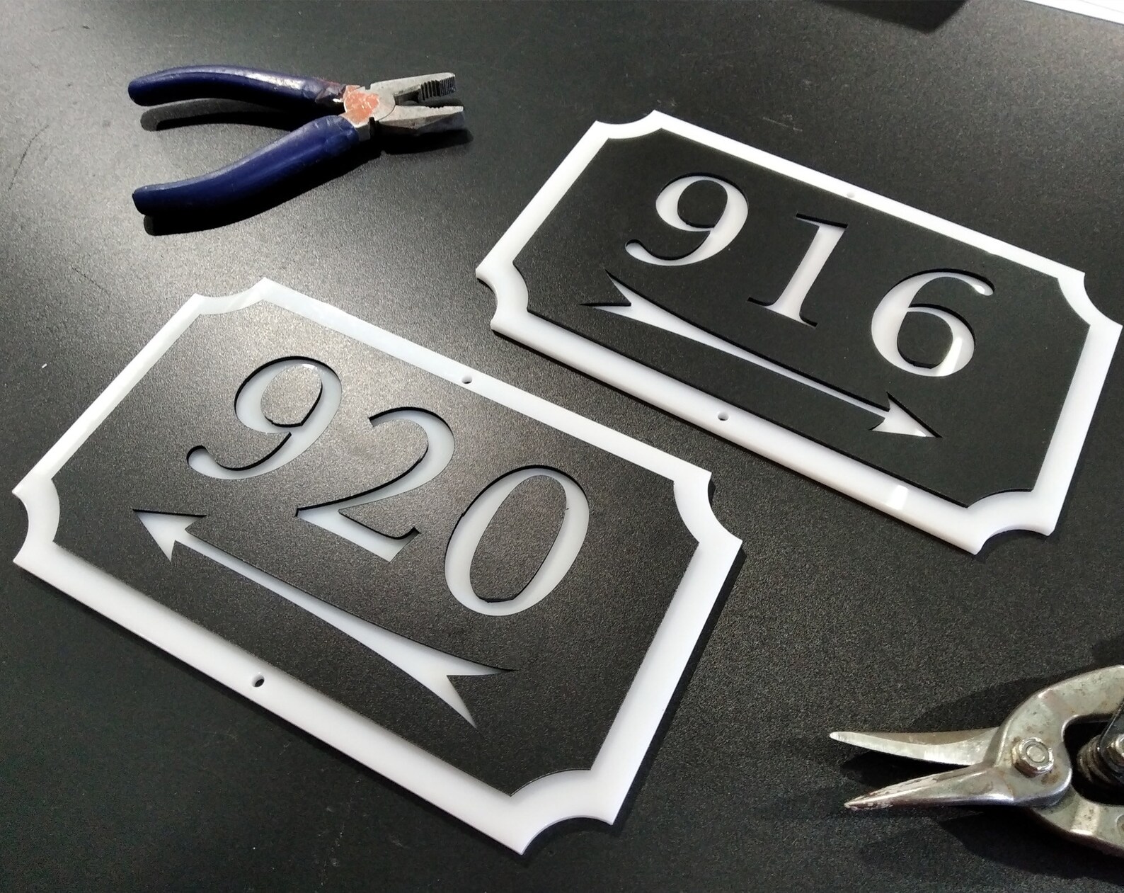 Custom House Numbers Sign // Street Address Sign With Arrow // | Etsy