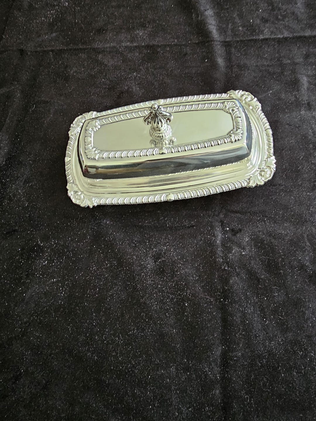Silver Plated Butter Dish With Crown Finial - Etsy
