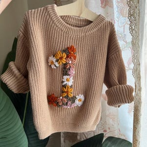 Embroidered Number Birthday Sweater | Baby Birthday | Toddler Birthday ...