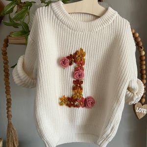 Embroidered Number Birthday Sweater | Baby Birthday | Toddler Birthday ...