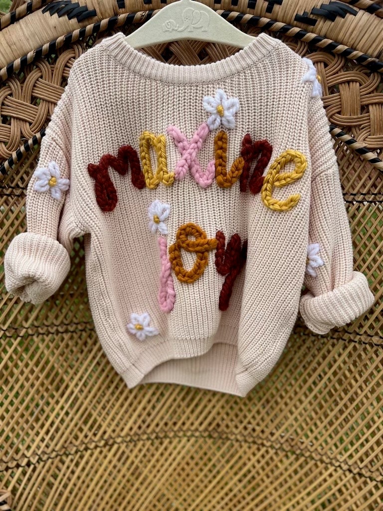 Personalized Hand Embroidered Baby and Toddler Sweaters, Keepsake, Baby ...