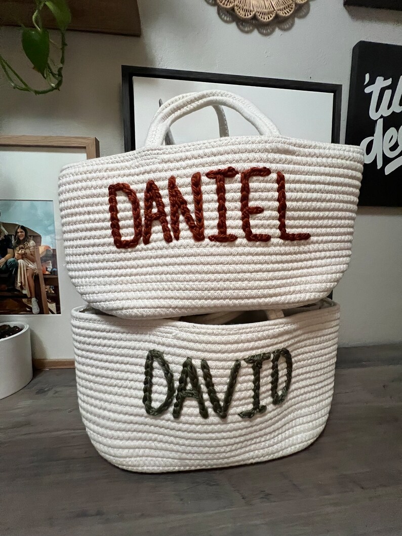 Custom Baby Name Basket | Nursery Decor | Baby Shower Gift | Gift ...