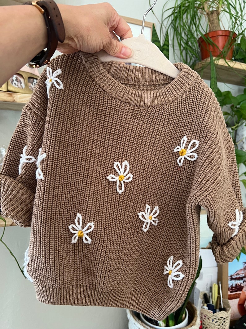 Hand Embroidered Baby Sweater | Personalized | Toddler Themed Sweater ...