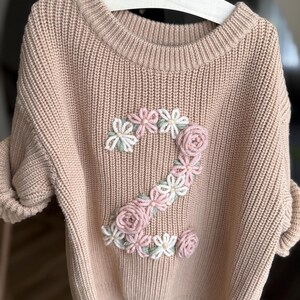 Embroidered Number Birthday Sweater | Baby Birthday | Toddler Birthday ...