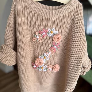 Embroidered Number Birthday Sweater | Baby Birthday | Toddler Birthday ...