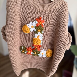 Embroidered Number Birthday Sweater | Baby Birthday | Toddler Birthday ...