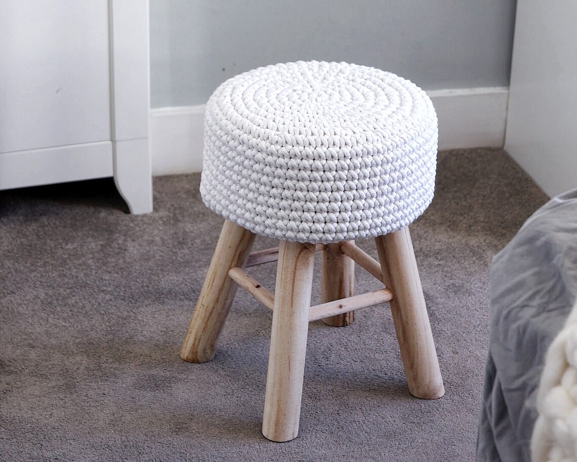 Crochet Pattern Stool Cover Crochet Stool Cover Pattern | Etsy