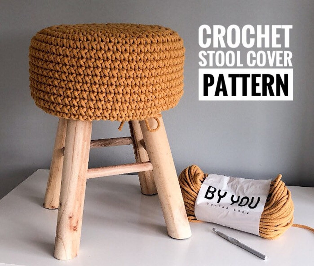 Crochet Pattern Stool Cover, Crochet Stool Cover Pattern, Crochet Home ...
