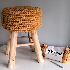 Crochet Pattern Stool Cover, Crochet Stool Cover Pattern, Crochet Home ...