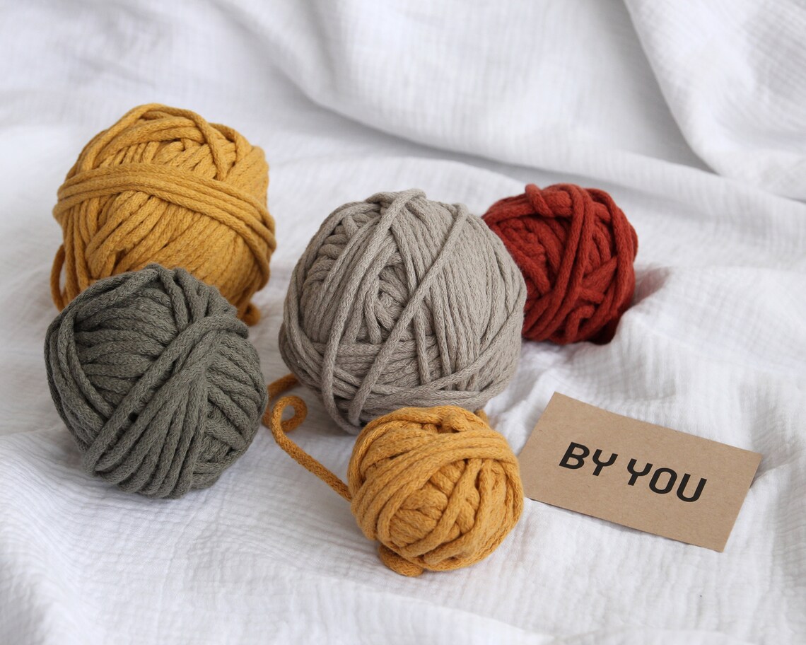 5mm Cotton Cord Yarn Bundle 5mm Cotton Rope BY YOU Crochet | Etsy