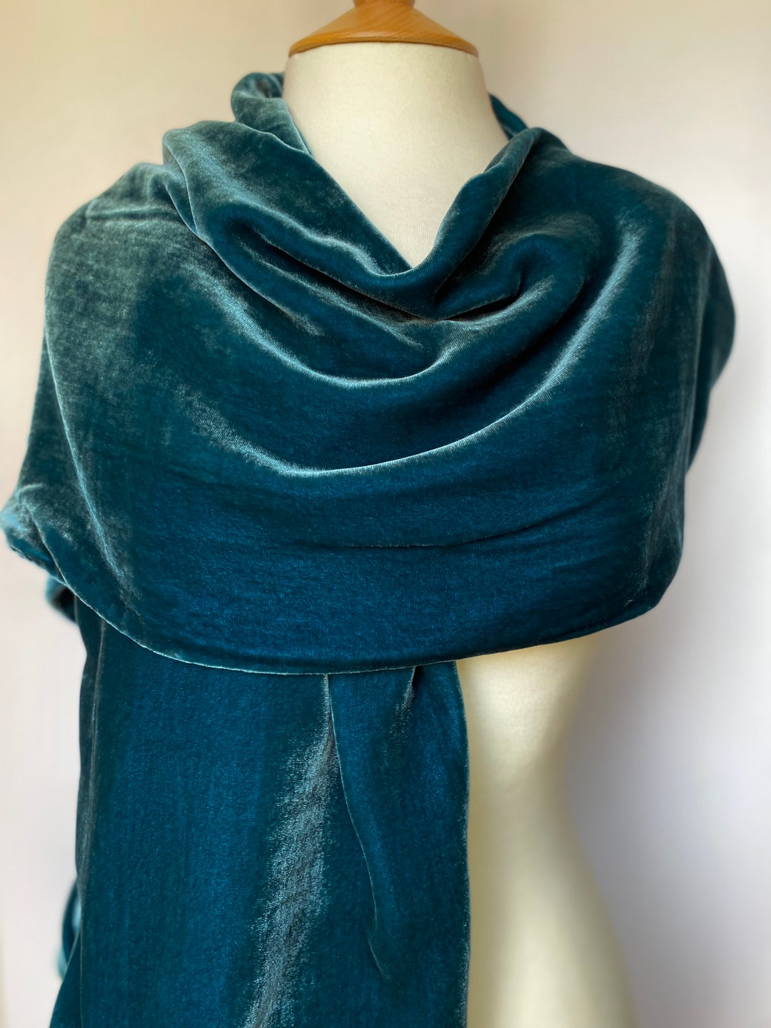 Teal 100% Mulberry Silk Velvet Scarf/wrap. - Etsy UK