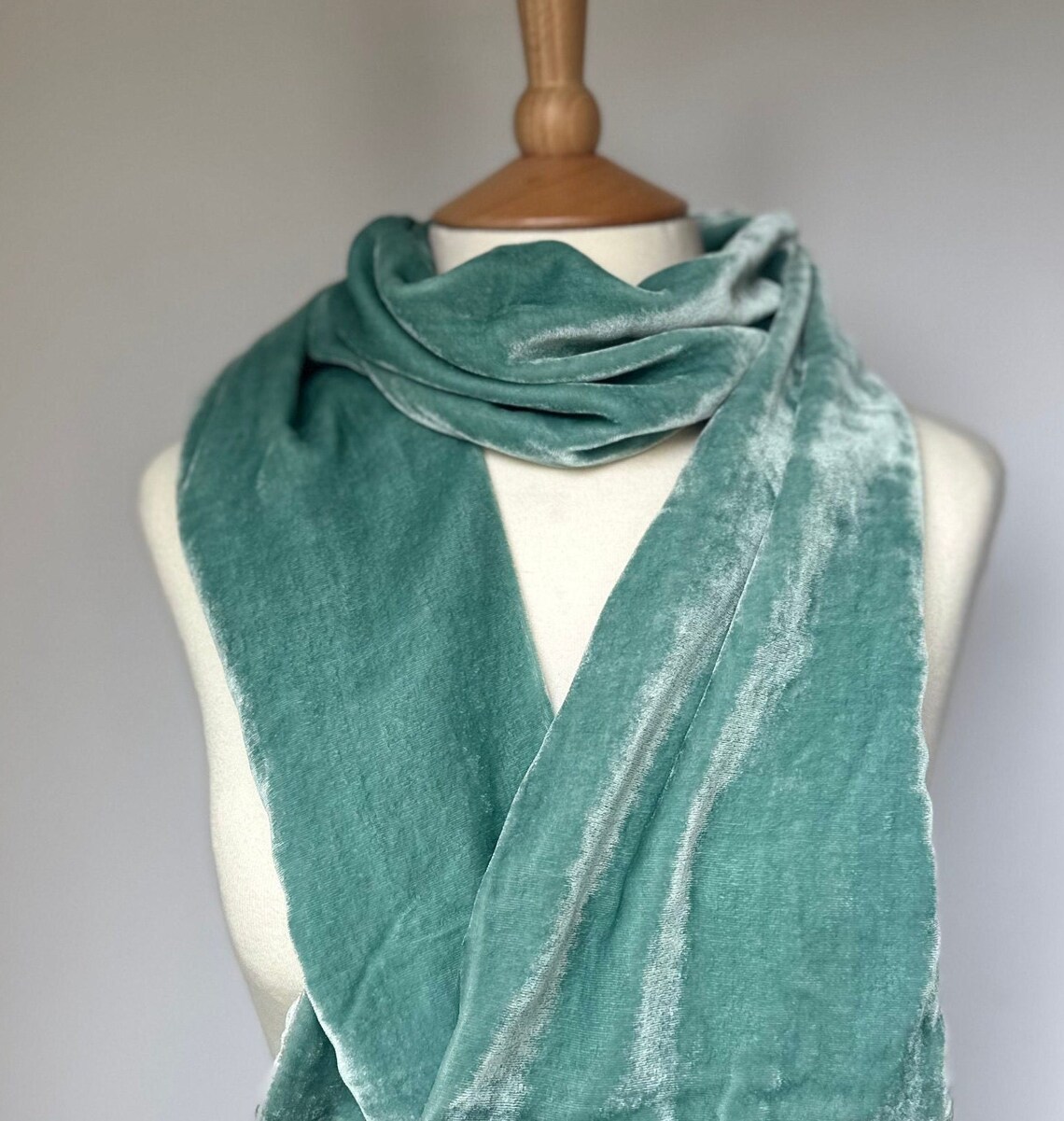 Duck Egg Silk Velvet Scarf - Etsy