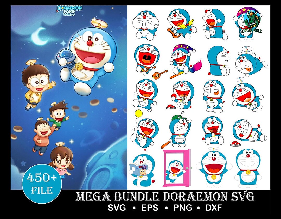 450 Doraemon SVG, Undle Layered SVG, Cricut, Cut File Cricut, Cutting ...