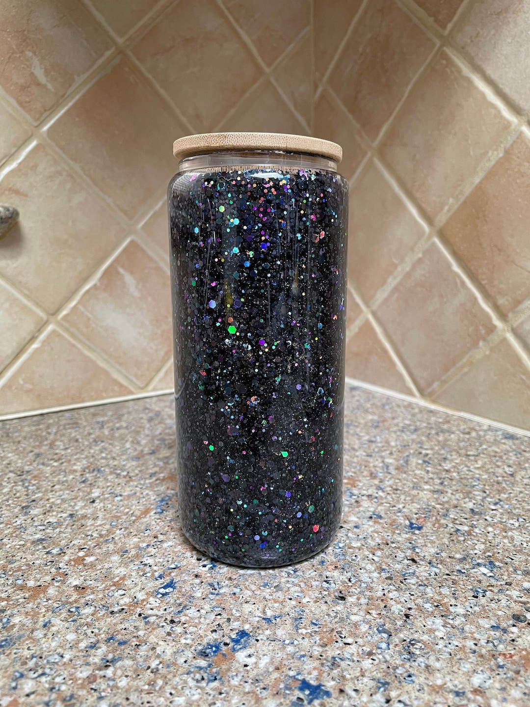 Snow Globe Tumbler, Glass Cup, Glass Can, Glitter Cup, Glitter Glass ...