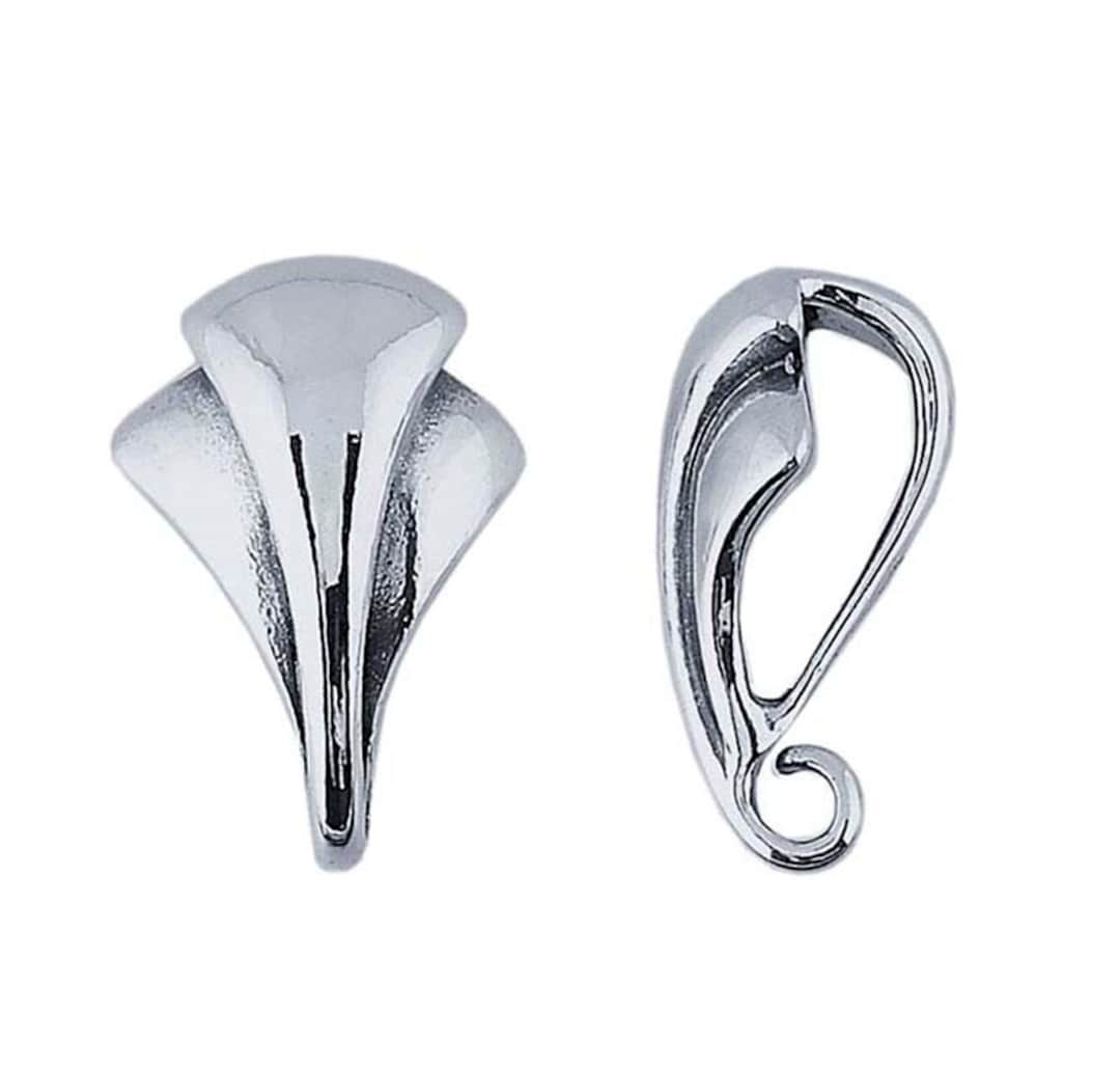 Sterling Silver Bail With Ring, Fluted Design Bail, Necklace Bail ...