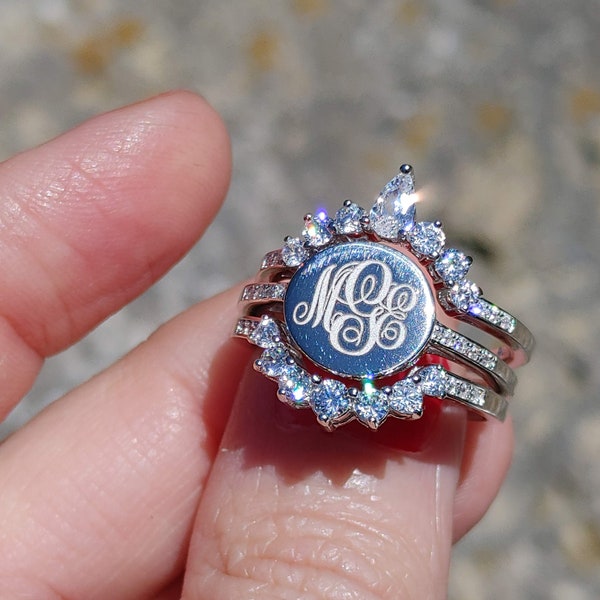 Monogram Ring - Etsy