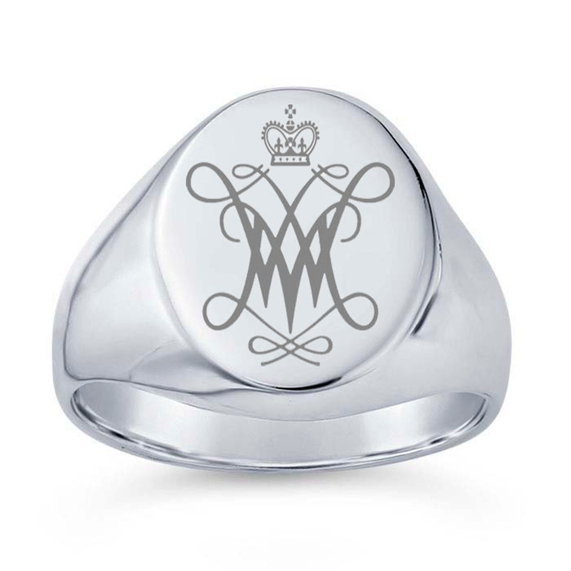 Engravable Monogram Signet Ring 925 Sterling Silver | Etsy