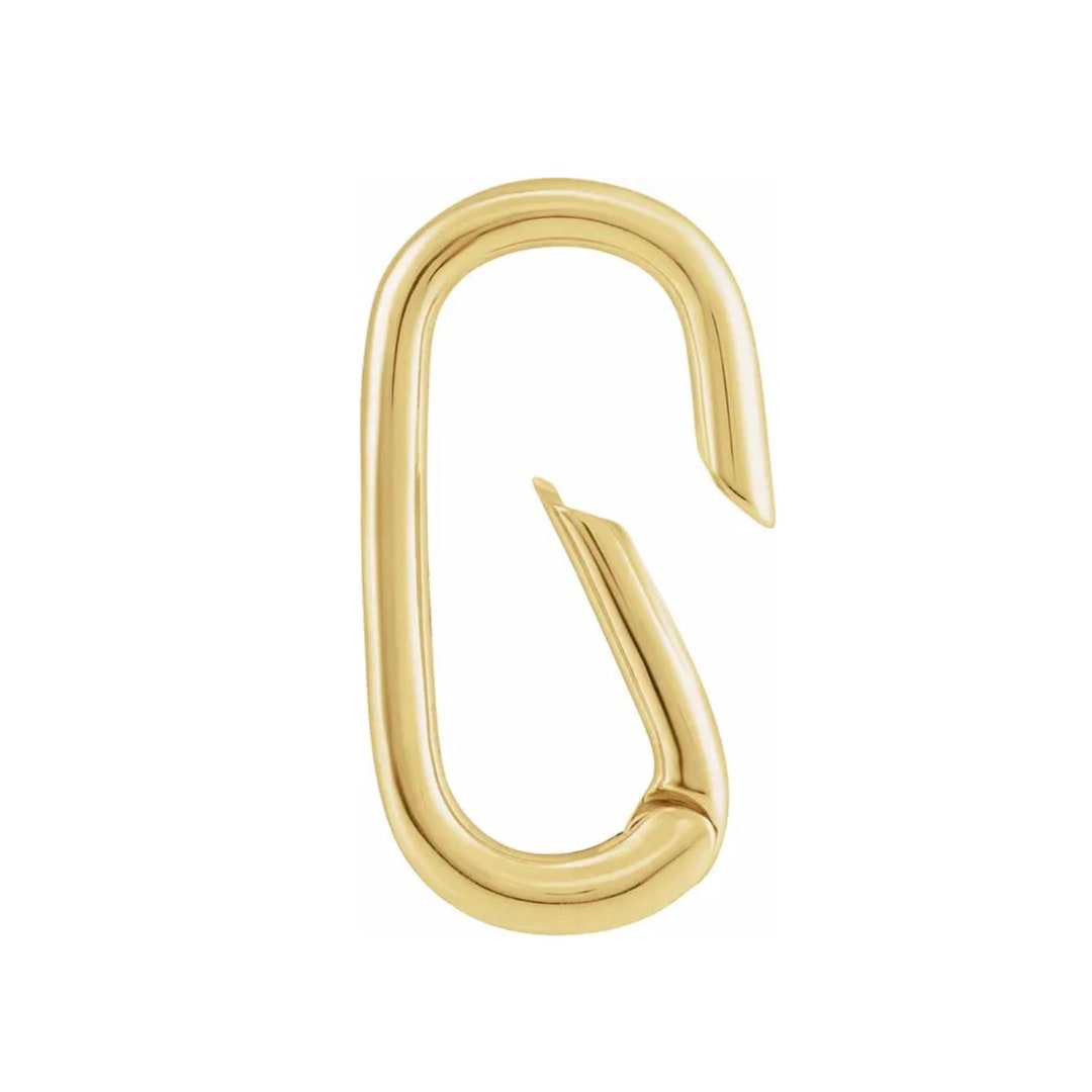 10K, 14K, Solid Gold Sterling Silver Charm Hinged Bail Push Clasp ...