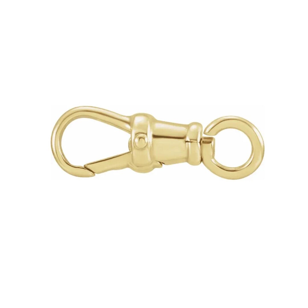 14K Solid Gold Swivel Lobster Push Clasp Necklace Connector Bail - Etsy