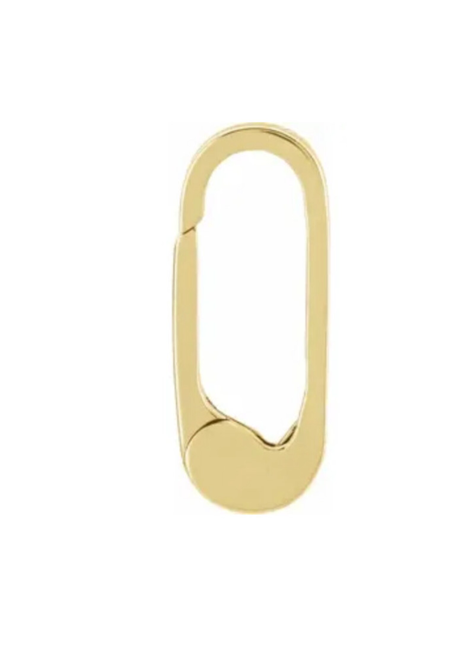 14K Solid White Gold Hinged Bail, Clasp Link Bail, Connector Paperclip ...