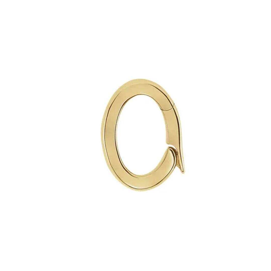 10K, 14K, 18K Solid Gold Sterling Silver Charm Hinged Bail Push Clasp ...