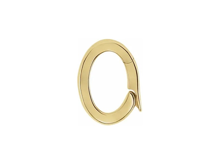 10K, 14K, 18K Solid Gold Sterling Silver Charm Hinged Bail Push Clasp ...