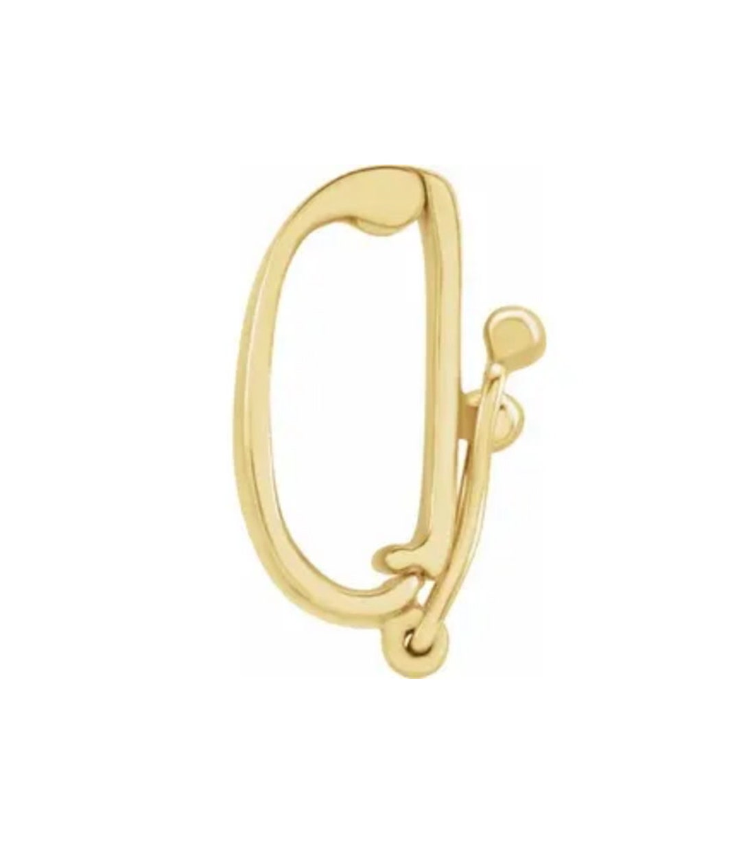 14K Gold Push Clasp Bail, Charm Bail, Hinged Bail, Bail Enhancer, Charm ...