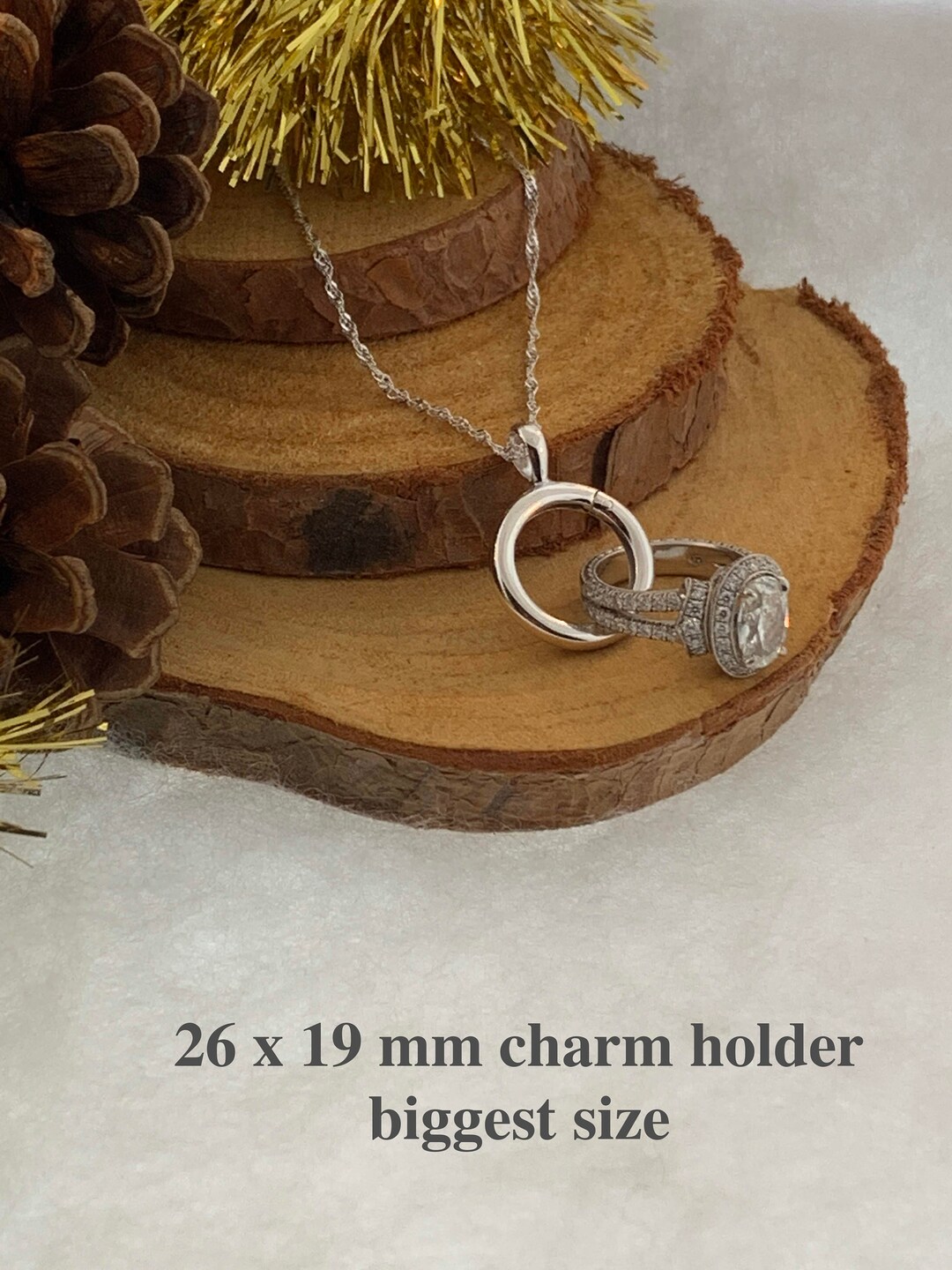 Circle Charm Holder Bail Sterling Silver Round Hinged Pendant Ring ...