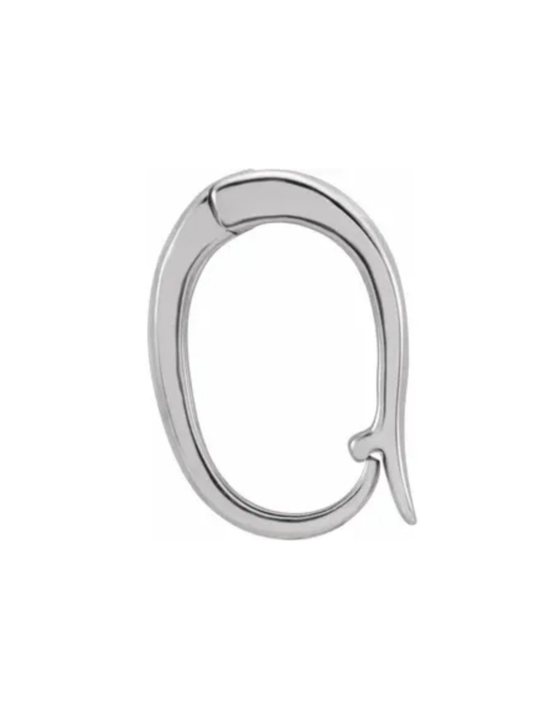 14K White Gold Charm Bail Hinged Necklace Enhancer Bail Enhancer Snap ...