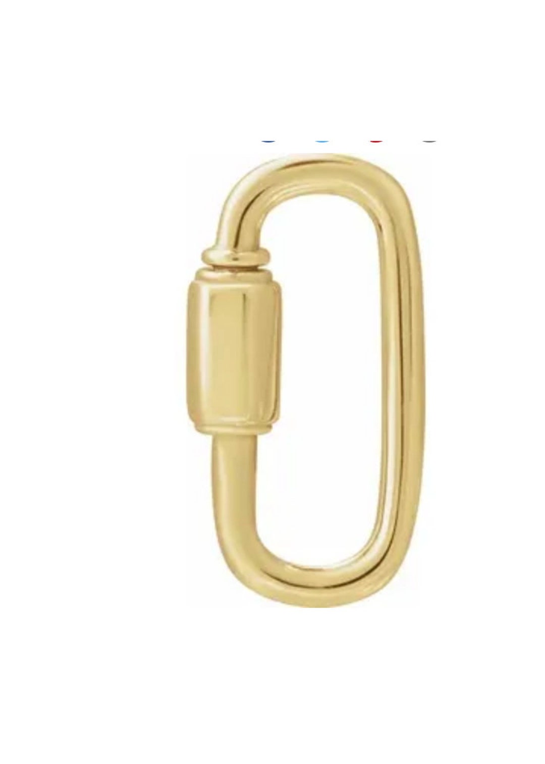 10K Gold Link Lock Gold Charm Bail Locking Clasp Charm Bail Enhancer ...