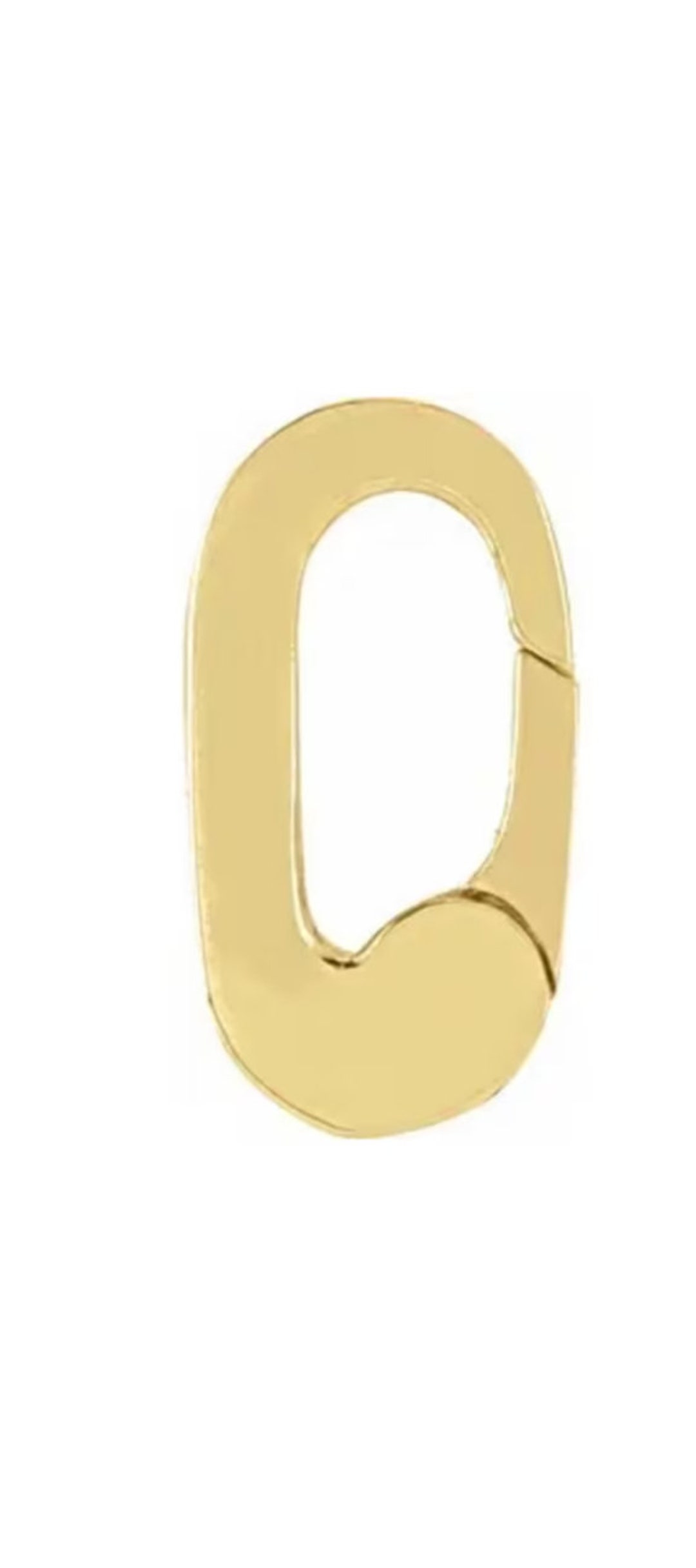 14K Gold Push Clasp Charm Bail Connector With Diamonds, Charm Holder ...