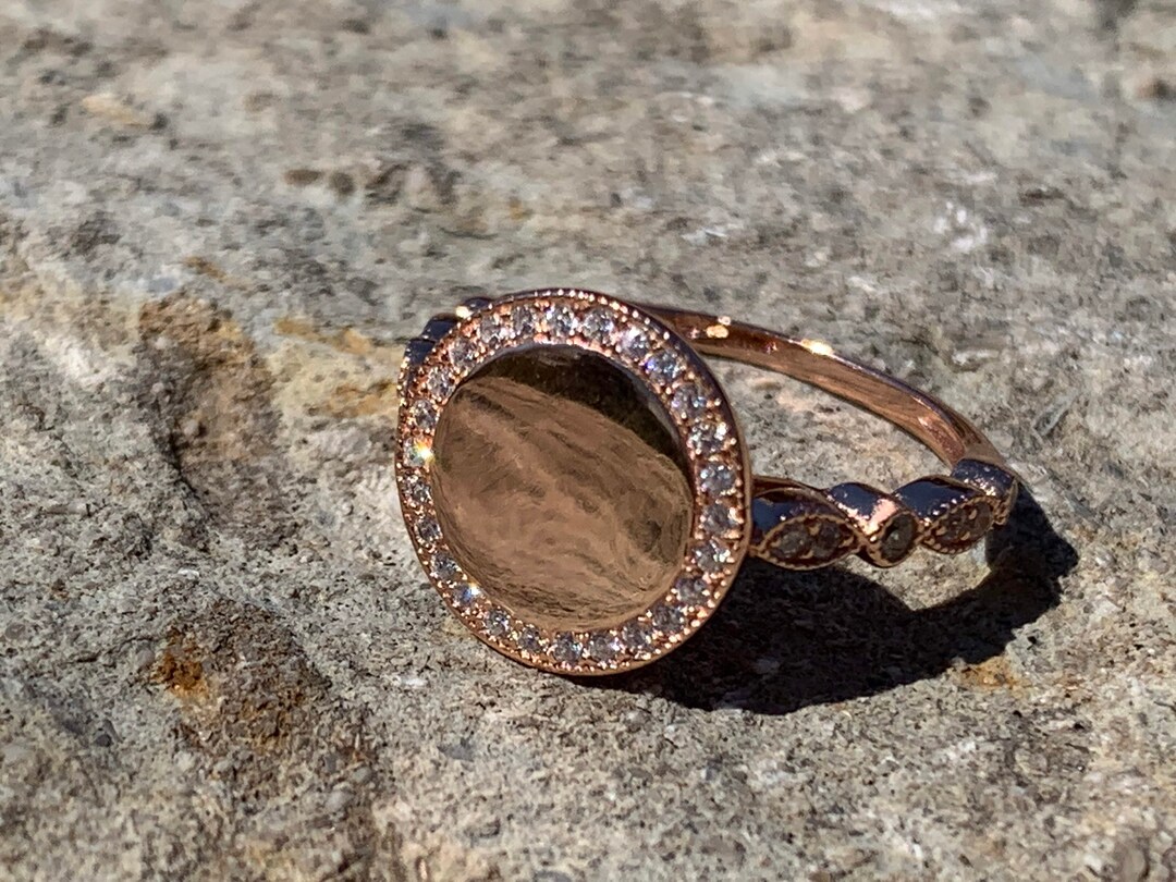 Monogram Ring CZ Sterling Silver Initial Personalized Custom Signet ...