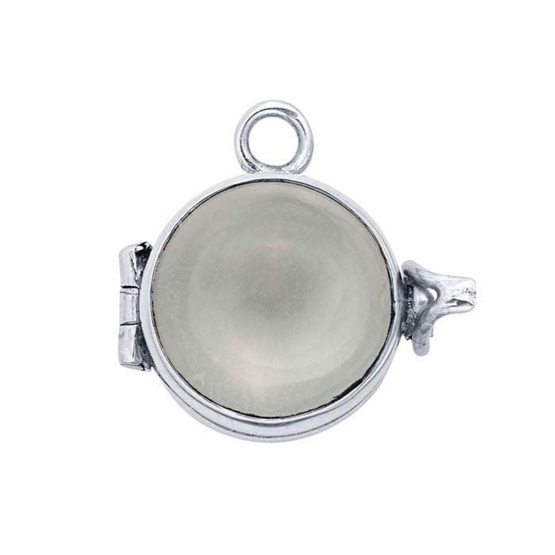Sterling Silver Petite Round Glass Locket Necklace Glass Photo Pendant ...