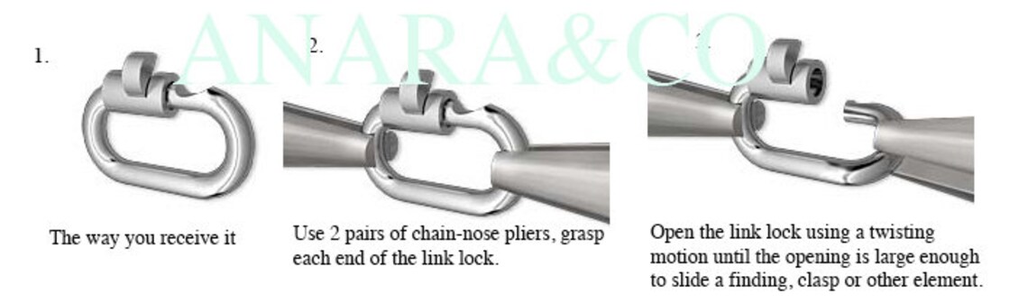 1 (one) Solid Sterling Silver Link Lock Jump Ring, No Soldering Secured ...