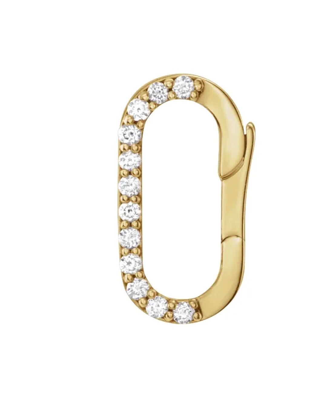 10K, 14K, Solid Gold Diamond Hinged Bail for Charms and Pendants - Etsy