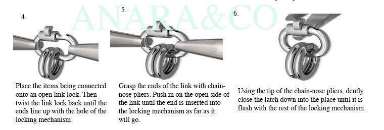 1 (one) Solid Sterling Silver Link Lock Jump Ring, No Soldering Secured ...