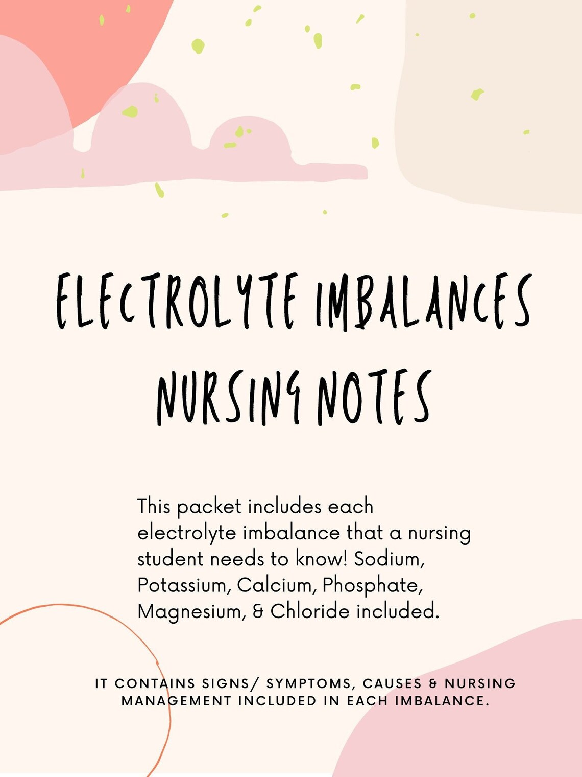 Electrolyte Imbalances Nursing Notes - Etsy