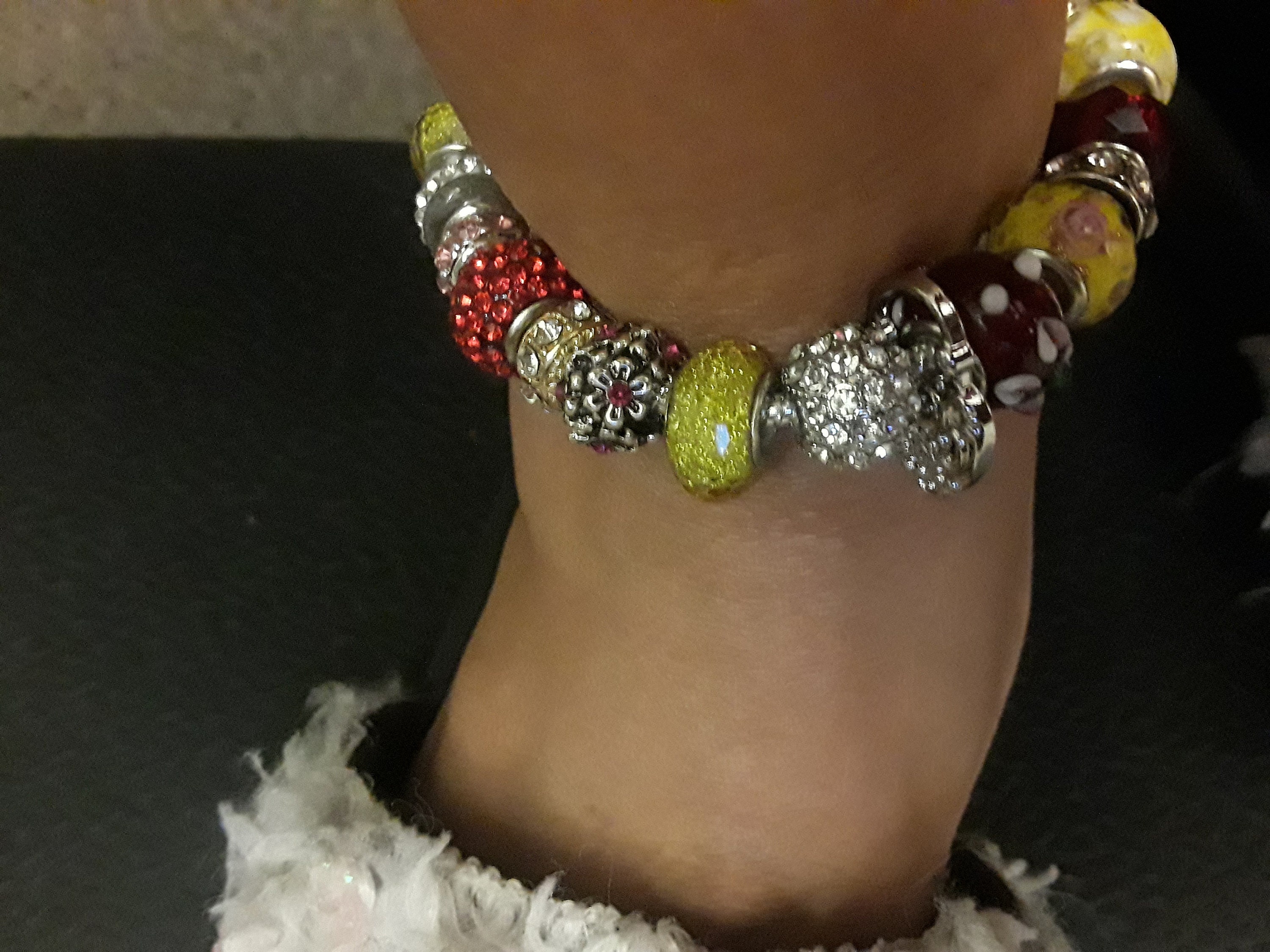 Yellow and Red Pandora Anklet Bracelet - Etsy