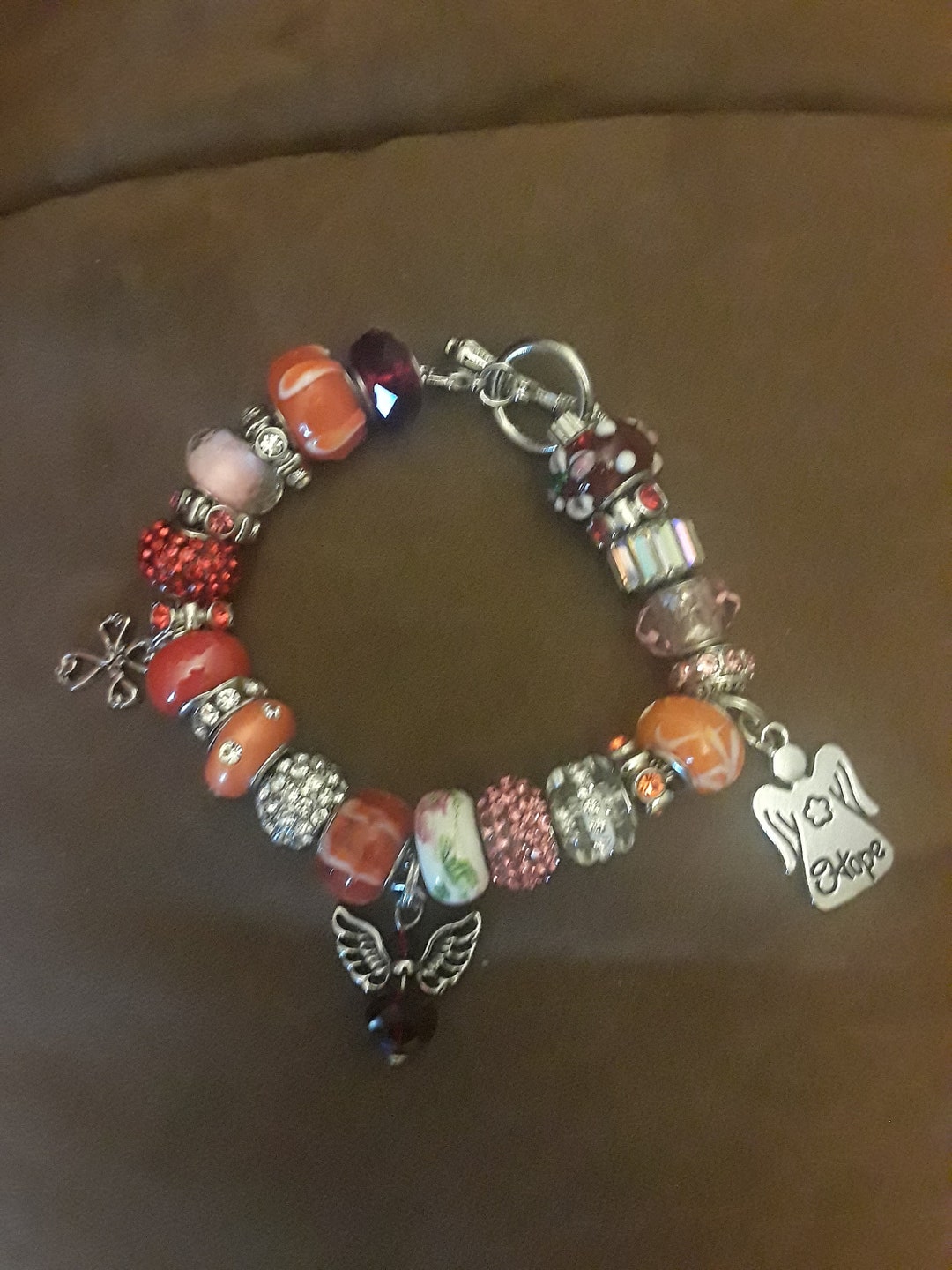 Ruby Red Pandora Charm Bracelet - Etsy