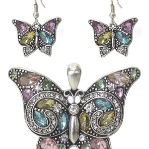 Multi Color Butterfly Jewelry Set - Etsy