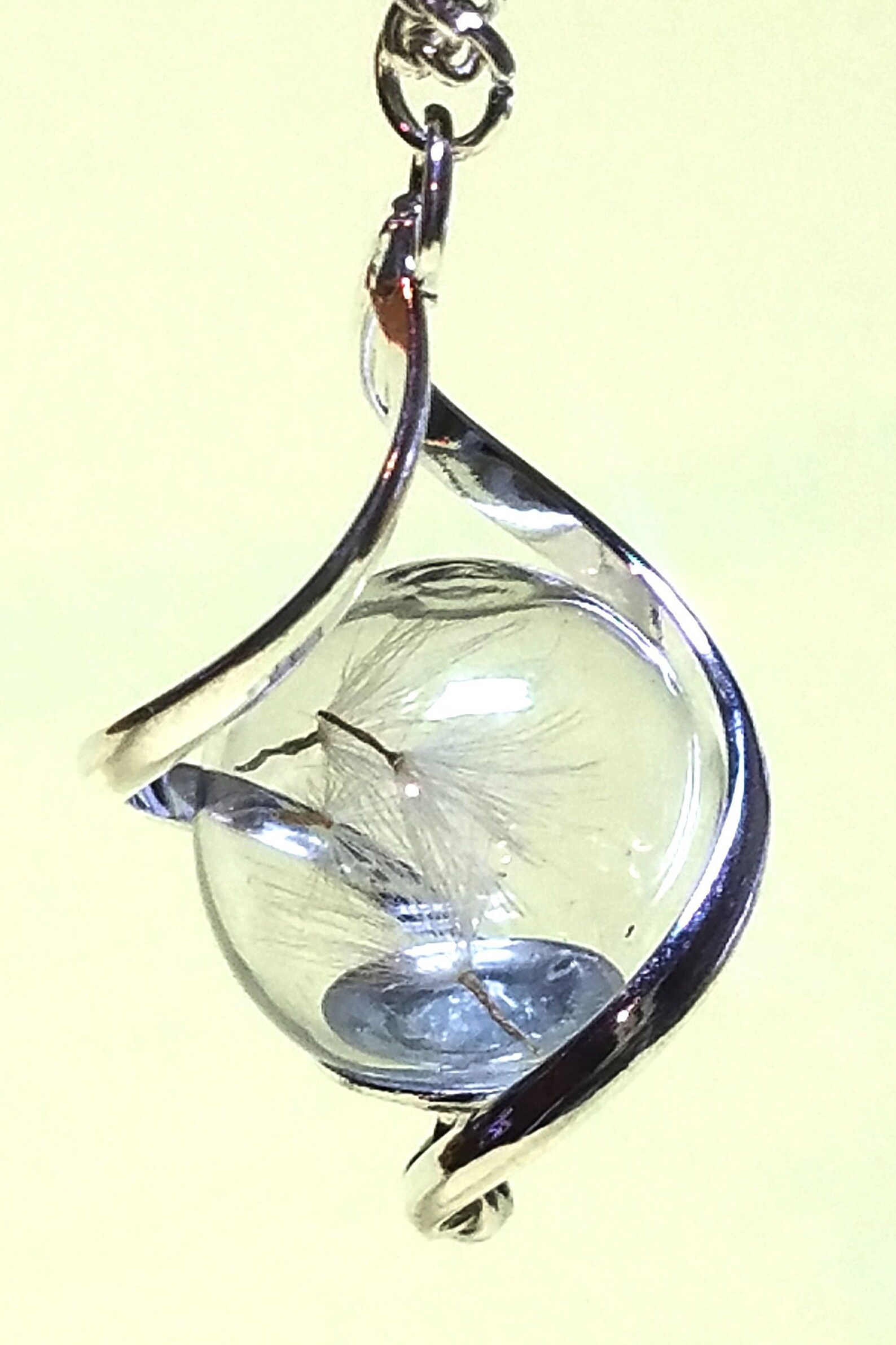 Handmade Fancy Glass Orb Dandelion Seeds Silver Necklace - Etsy