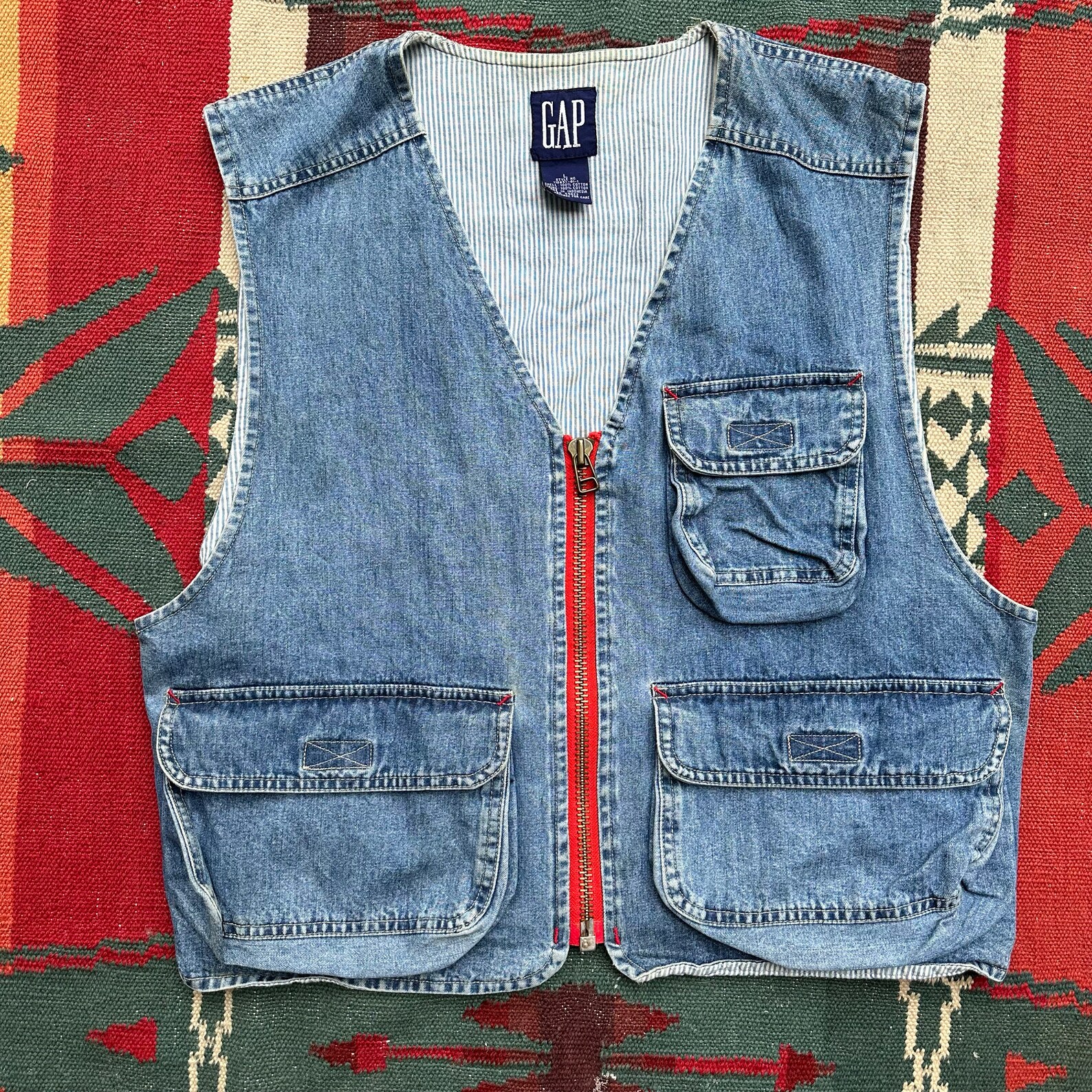 Vintage 90s GAP Denim Vest - Etsy