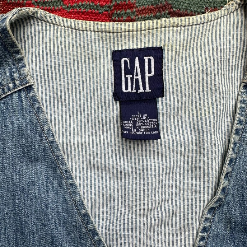 Vintage 90s GAP Denim Vest - Etsy
