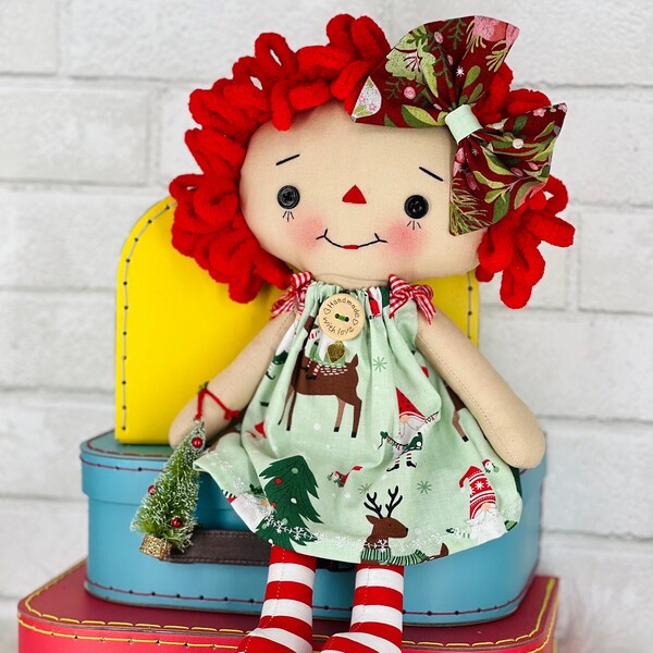 Christmas Rag Doll - Etsy